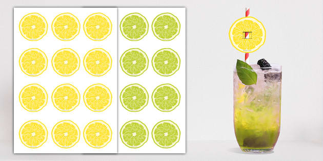 Lemon Straw Decorations | Twinkl Party (teacher made)