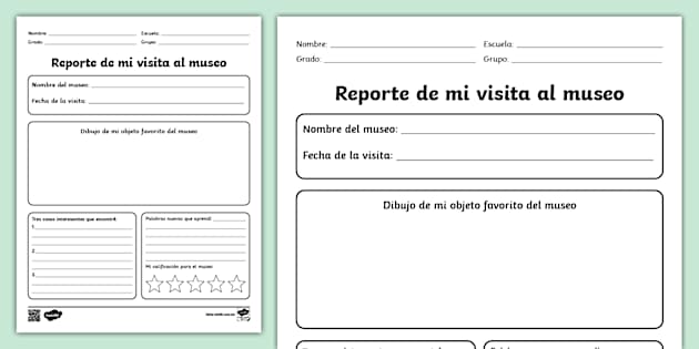 Hoja de actividad: Reporte de mi visita al museo tipo 1