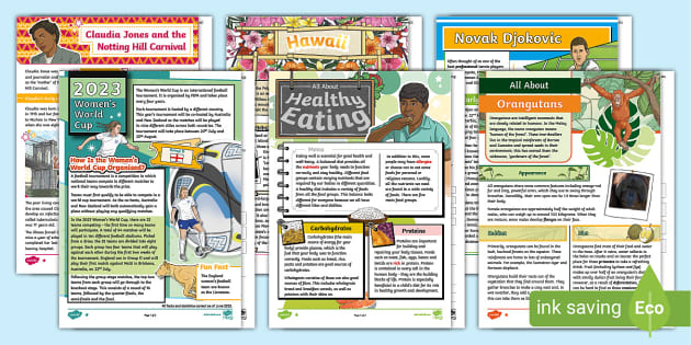 UKS2 August Differentiated Reading Comprehension Activity Pack