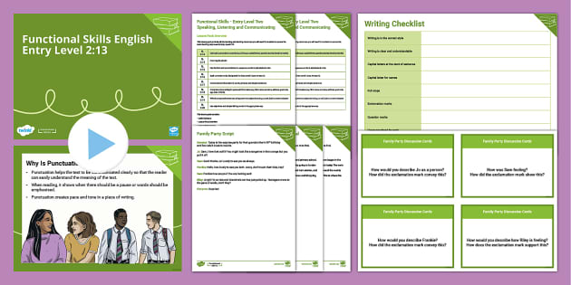 English Functional Skills Entry Level 2.13 Using Basic Punctuation ...