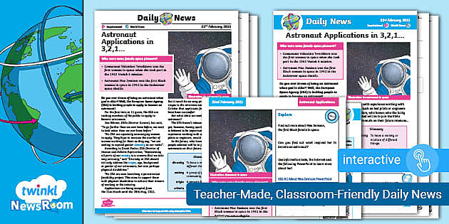 Astronaut Reading Comprehension | Twinkl NewsRoom Resources