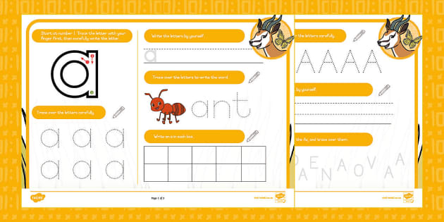 Grade 1 Letter Formation Mats - Aa (teacher made) - Twinkl