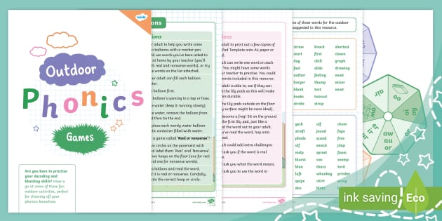 Outdoor Phonics Games (Ages 5 - 7) (teacher made) - Twinkl