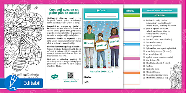 Clasa 3/a III-a – Pliant pentru început de an școlar