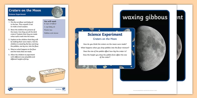 EYFS Craters on the Moon Science Experiment and Prompt Card Pack