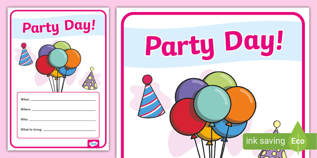 Party Day Information Poster,party day (teacher made)