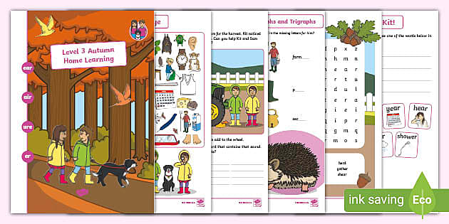 Level 3 Autumn Themed Home Learning Booklet 3 (Teacher-Made)