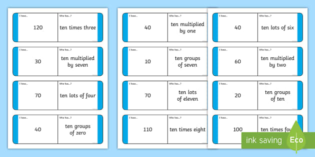 10 Times Table Loop Cards (teacher made)