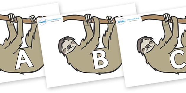 A-Z Alphabet on Sloths (l'enseignant a fait) - Twinkl
