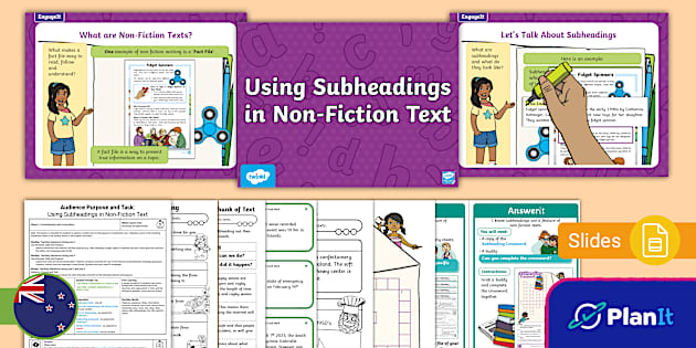 During year 4 Writing: Using Subheadings in Non-Fiction Text