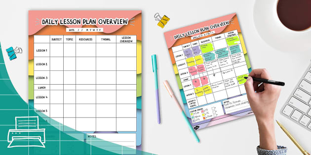 Rainbow Waves | Daily Lesson Overview (teacher made)