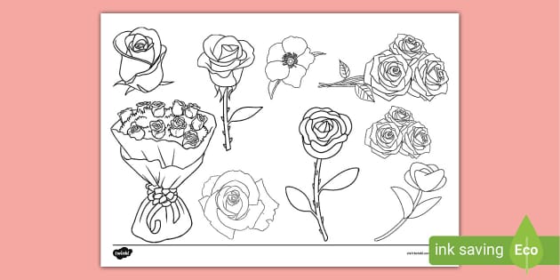 Rose Doodle Colouring Page (teacher made) - Twinkl