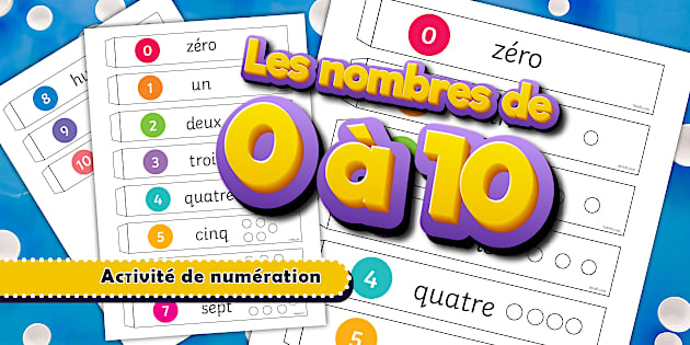 Activité de coloriage : Les nombres de 0 à 10