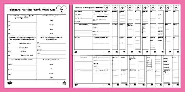 Fourth Grade February Morning Work Bundle (teacher made)