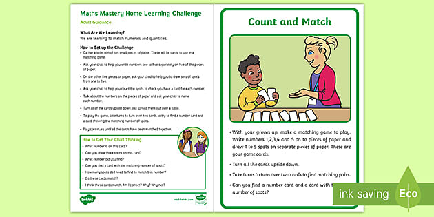 EYFS Maths Match Numerals and Quantities Count and Match