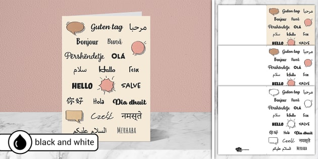 Hello in Different Languages Card | Twinkl Party - Twinkl