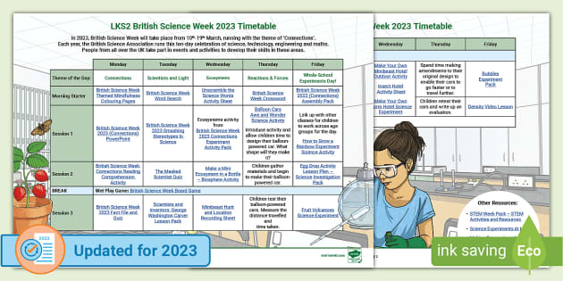 FREE! - British Science Week Timetable (teacher made)