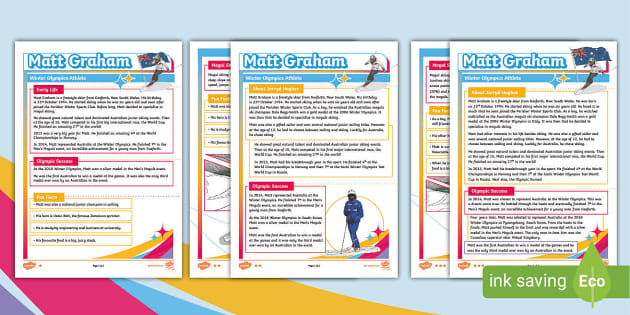Matt Graham Winter Olympics Athlete Differentiated Fact File