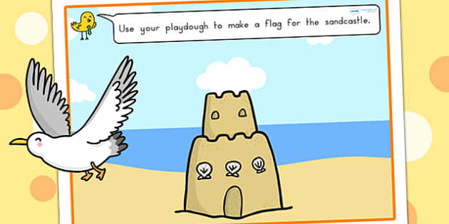 Seaside Playdough Mats (Hecho por educadores) - Twinkl