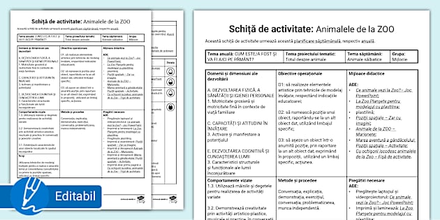Animalele de la ZOO – Schiță de activitate grupa mijlocie