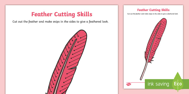 Feather Cutting Skills Worksheet (teacher made)