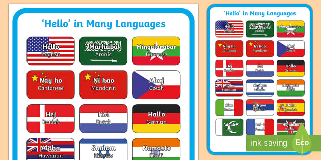 Hello Poster Greetings In Different Languages For Kids