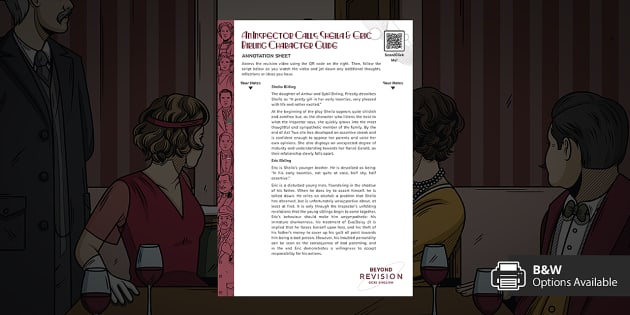 Sheila & Eric Birling Character Guide | An Inspector Calls | Quickfire ... Sheila & Eric Birling Character Guide | An Inspector Calls | Quickfire ...