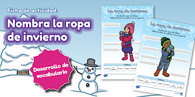 * NEW * Ficha de actividad: Nombra la ropa de invierno