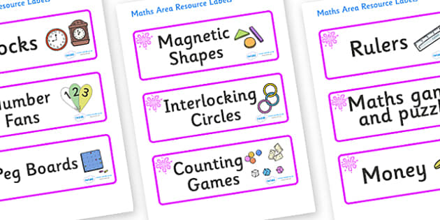 FREE! - Pink Themed Editable Maths Area Resource Labels