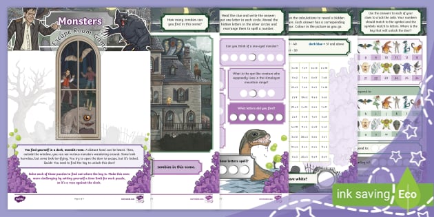 Monsters Escape Room Game (teacher made) - Twinkl