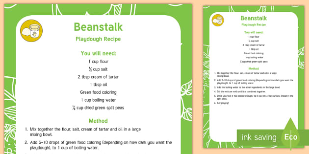 Jack and the Beanstalk Playdough Recipe (Lehrer gemacht)