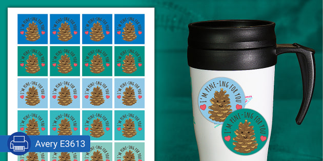 Winter Christmas Puns Stickers 'Pine-ing for You' - Twinkl