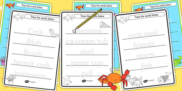 FREE! - Trace the Words Worksheets to Support Teaching on Sharing a Shell