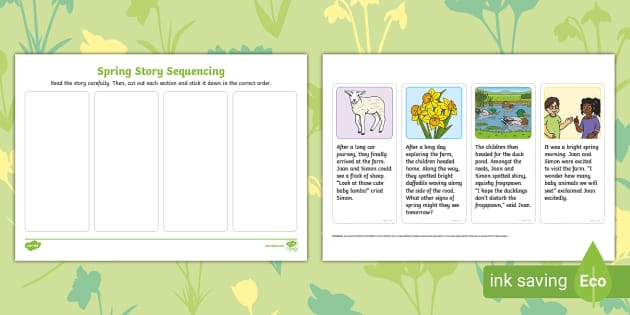 * NEW * Spring Story Sequencing Strips (professor feito) * NEW * Spring Story Sequencing Strips (professor feito)