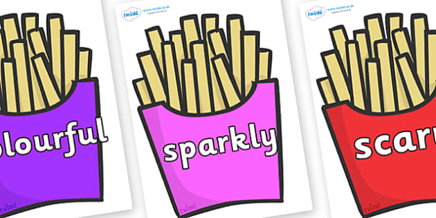 Wow Words on French Fries (Teacher-Made) - Twinkl