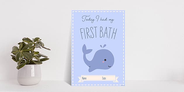 First Bath Milestone Postcard | Twinkl Party (teacher made)