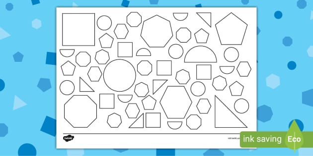 Shapes Doodle Colouring Page (teacher made) - Twinkl