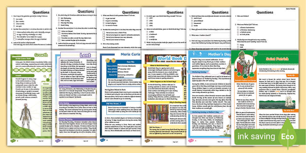 UKS2 March Reading Comprehension Activity Pack