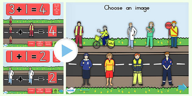 People Who Help Us Themed Addition PowerPoint (teacher made)