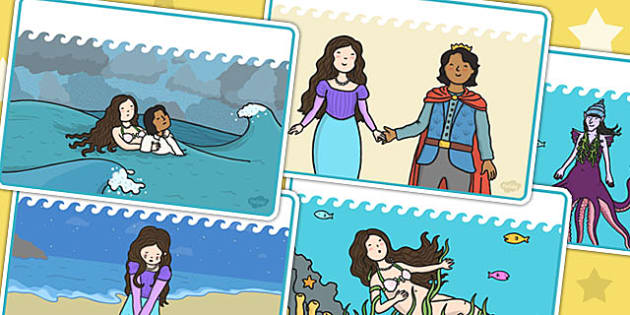 The Little Mermaid Blank Story Cards (teacher made) - Twinkl