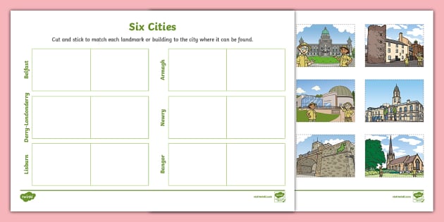 Six Cities Matching Activity Sheets (teacher made) - Twinkl