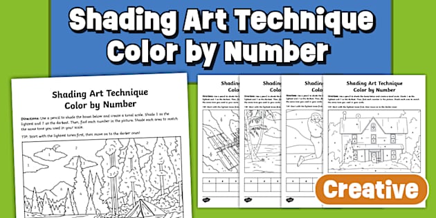 Shading Art Technique Color by Number Worksheets