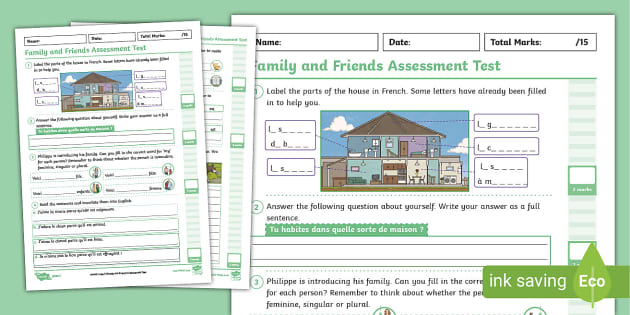 👉 French: Family and Friends: Year 5 Assessment Test