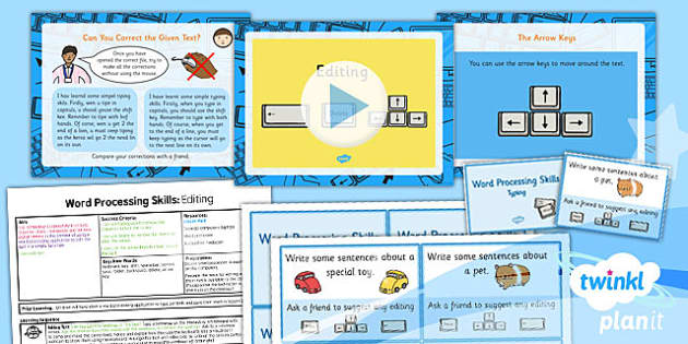 Computing Microsoft Word Processing Skills Editing Year 1 Lesson Pack 3