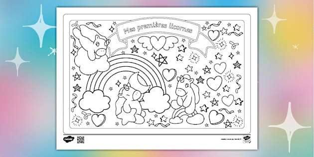 Feuille de coloriage : Mes premières licornes - Twinkl