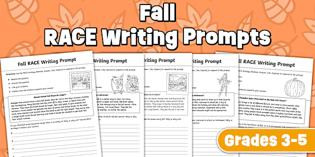 Fall RACE Writing Prompts for 3rd-5th Grade