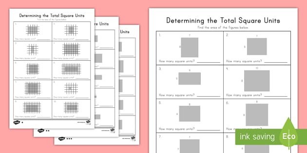 Find The Area In Square Units Differentiated Worksheet Worksheets