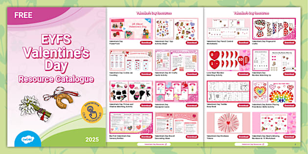 EYFS Valentine's Day 2025 Resource Catalogue (teacher made)