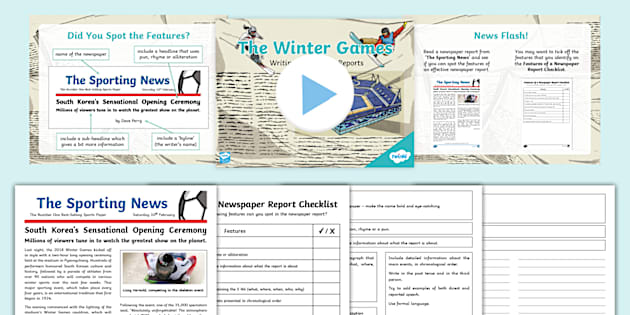 KS2 Winter Games 2018 Newspaper Report Writing Activity Pack KS2 Winter Games 2018 Newspaper Report Writing Activity Pack
