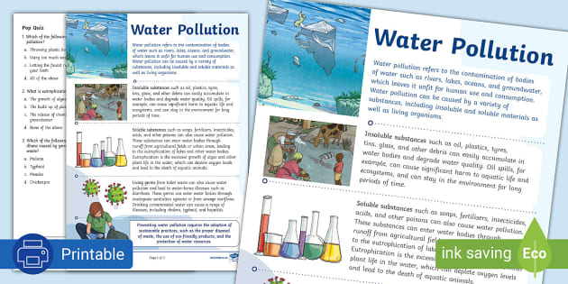 Water Pollution (teacher made) - Twinkl